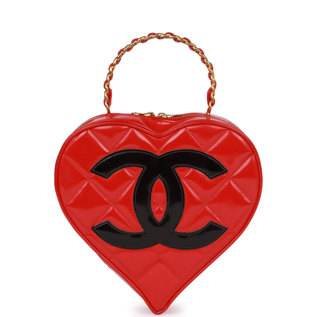 Chanel 1995 CC Barbie Red Heart Vanity Bag – Its A Luv Story